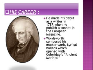 Biography of Wordsworth | PPTX