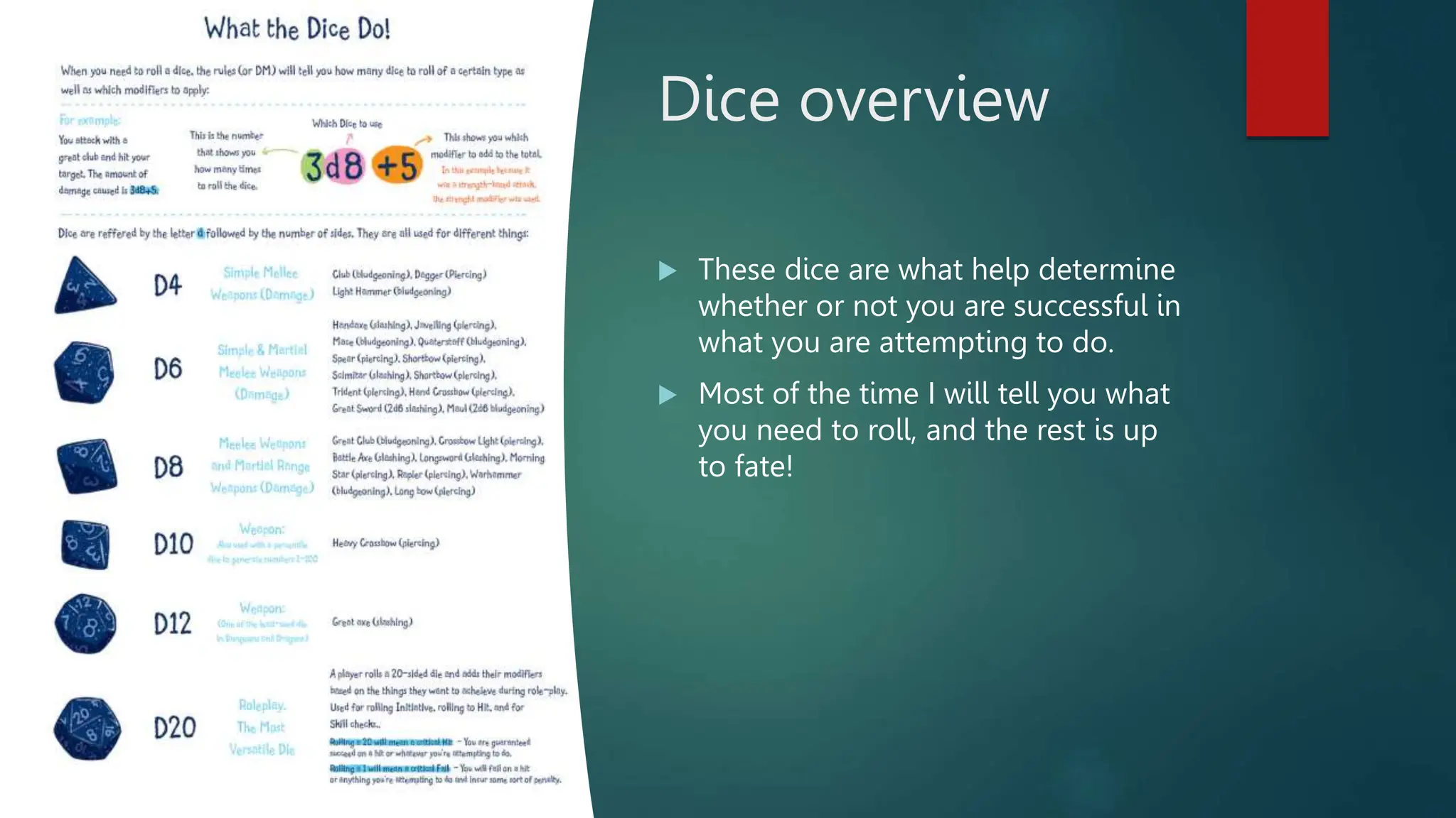 Dungeons and Dragons Presentation for New Players | PPTX