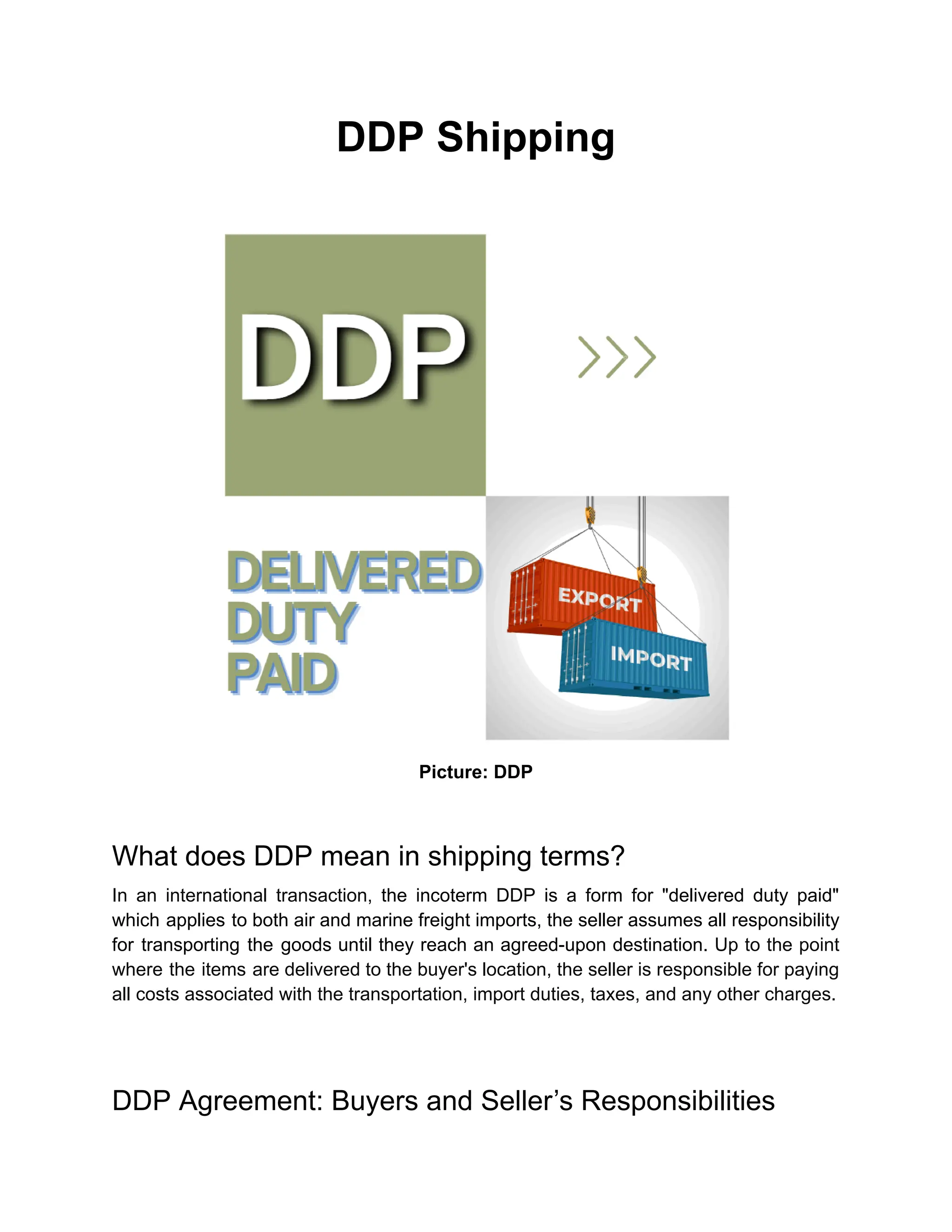AV e-Duniya's Perspective on DDP shipping International Trade | PDF