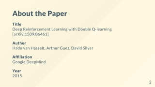 Double Q-learning Paper Reading | PDF