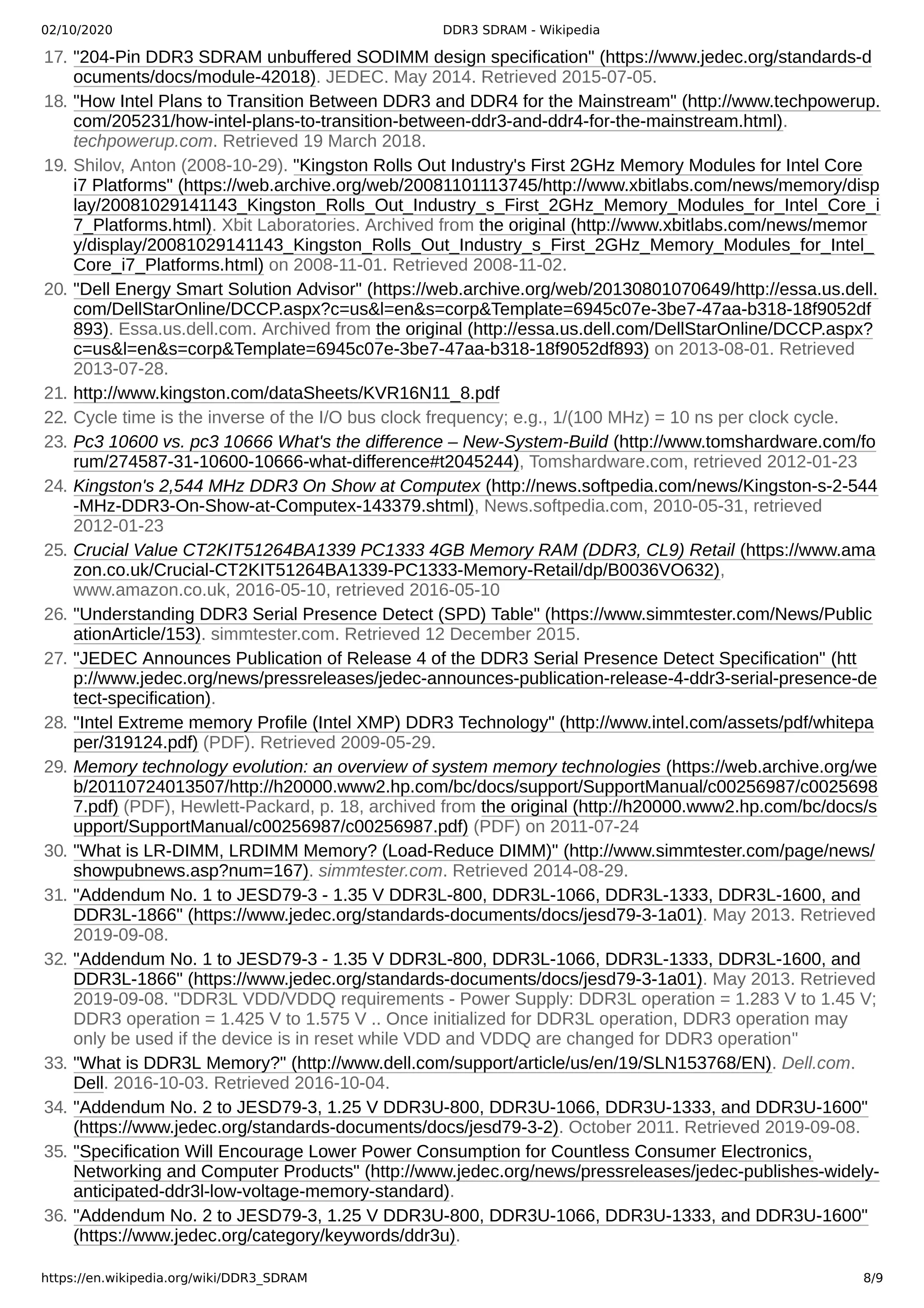 DDR3 SDRAM : Notes | PDF