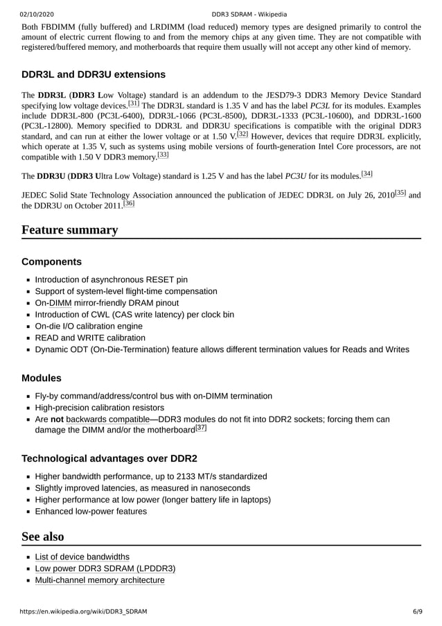 DDR3 SDRAM : Notes | PDF