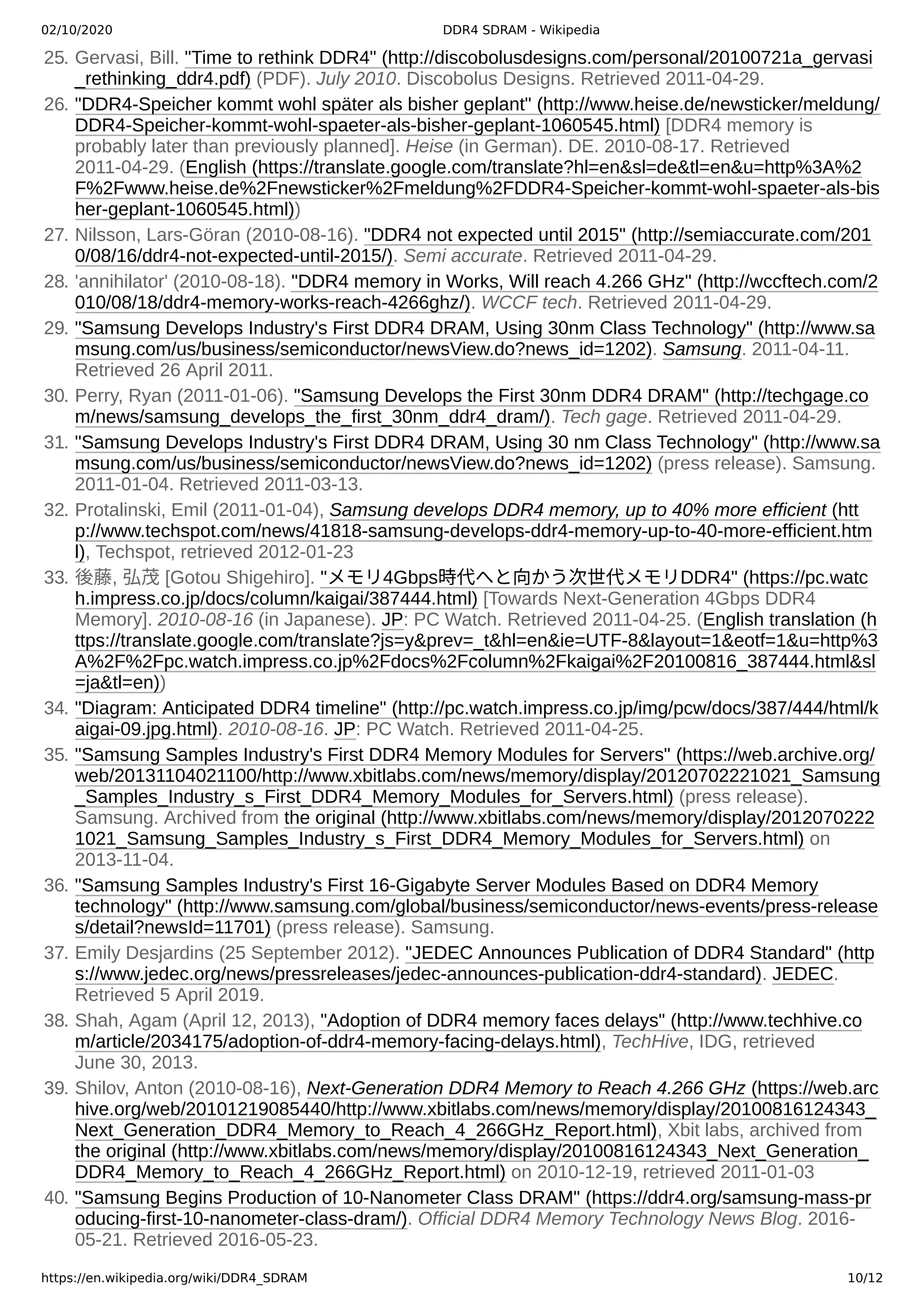 DDR4 SDRAM : Notes | PDF