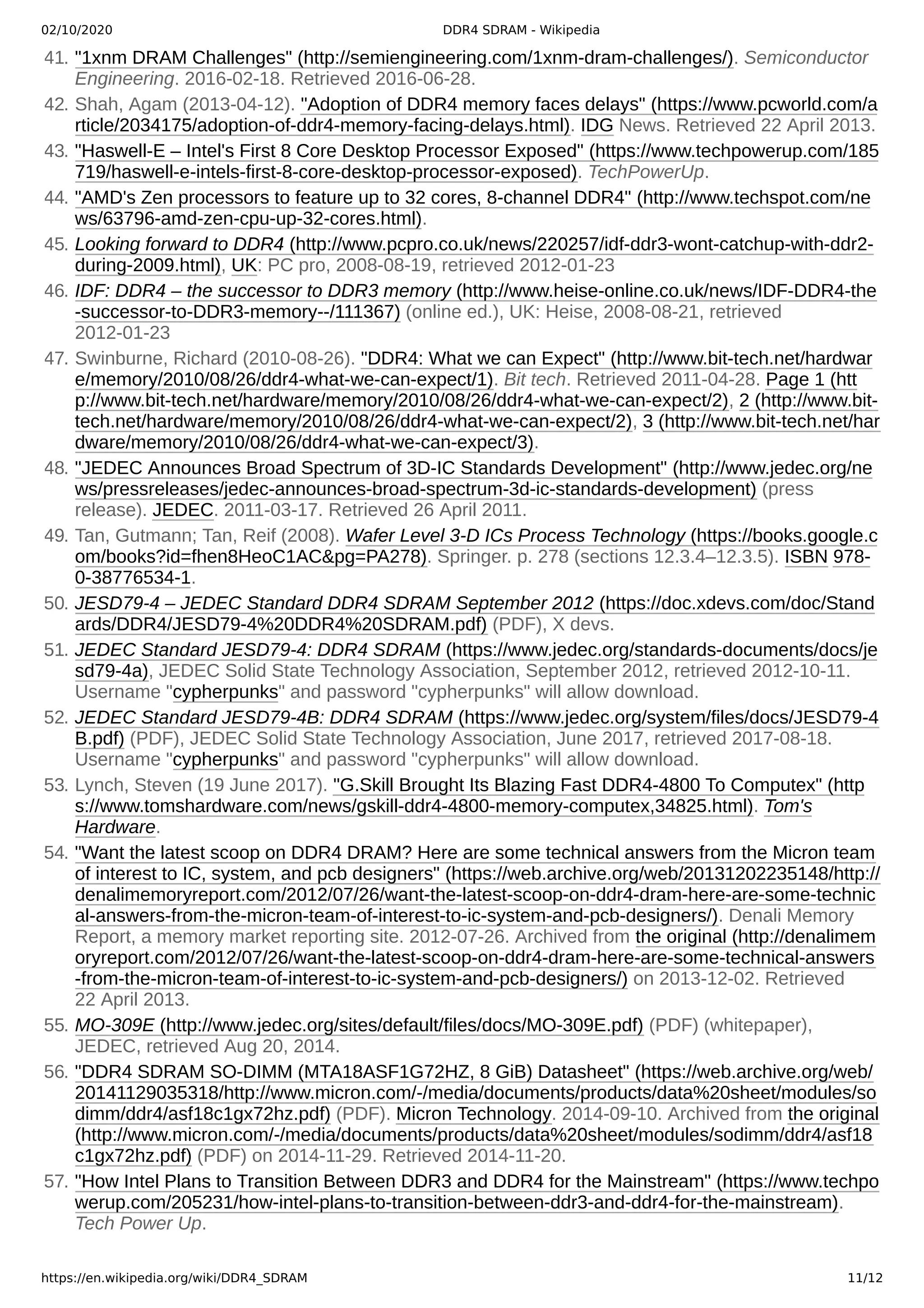 DDR4 SDRAM : Notes | PDF