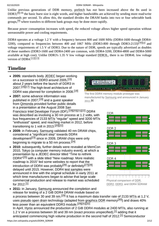 DDR4 SDRAM : Notes | PDF