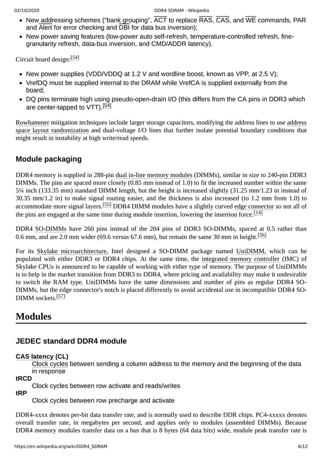 DDR4 SDRAM : Notes | PDF