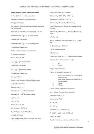 Design and Drawing of Reinforced concrete structures | PDF