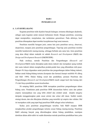 Makalah DDR (Design and Development Research) and R&D (Research and ...