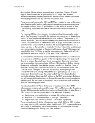 DDS-TSN OMG Request for Proposals (RFP) | PDF