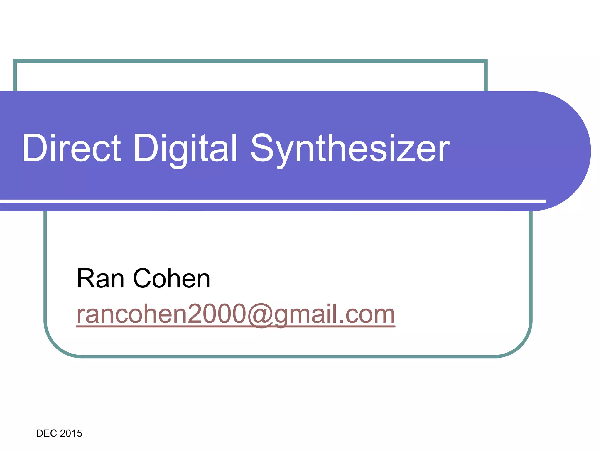 DDS - How It Works | PPT