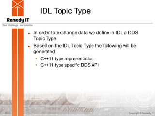DDS Programming with IDL to C++11 tutorial | PPT