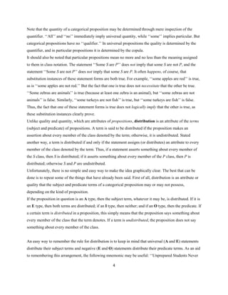 Intro logic ch 4 categorical propositions | DOC