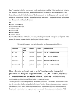 Intro logic ch 4 categorical propositions | DOC