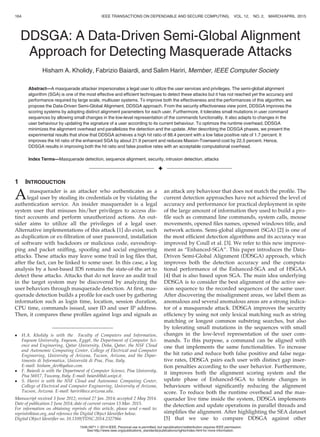 DDSGA: A Data-Driven Semi-Global Alignment Approach for Detecting Masquerade Attacks | PDF