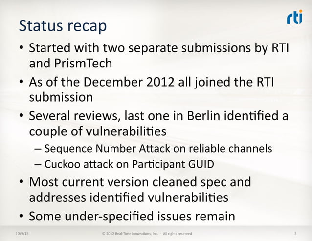 OMG DDS Security Submission Presentation (September 2013 - 6th Revised Submission) | PPT