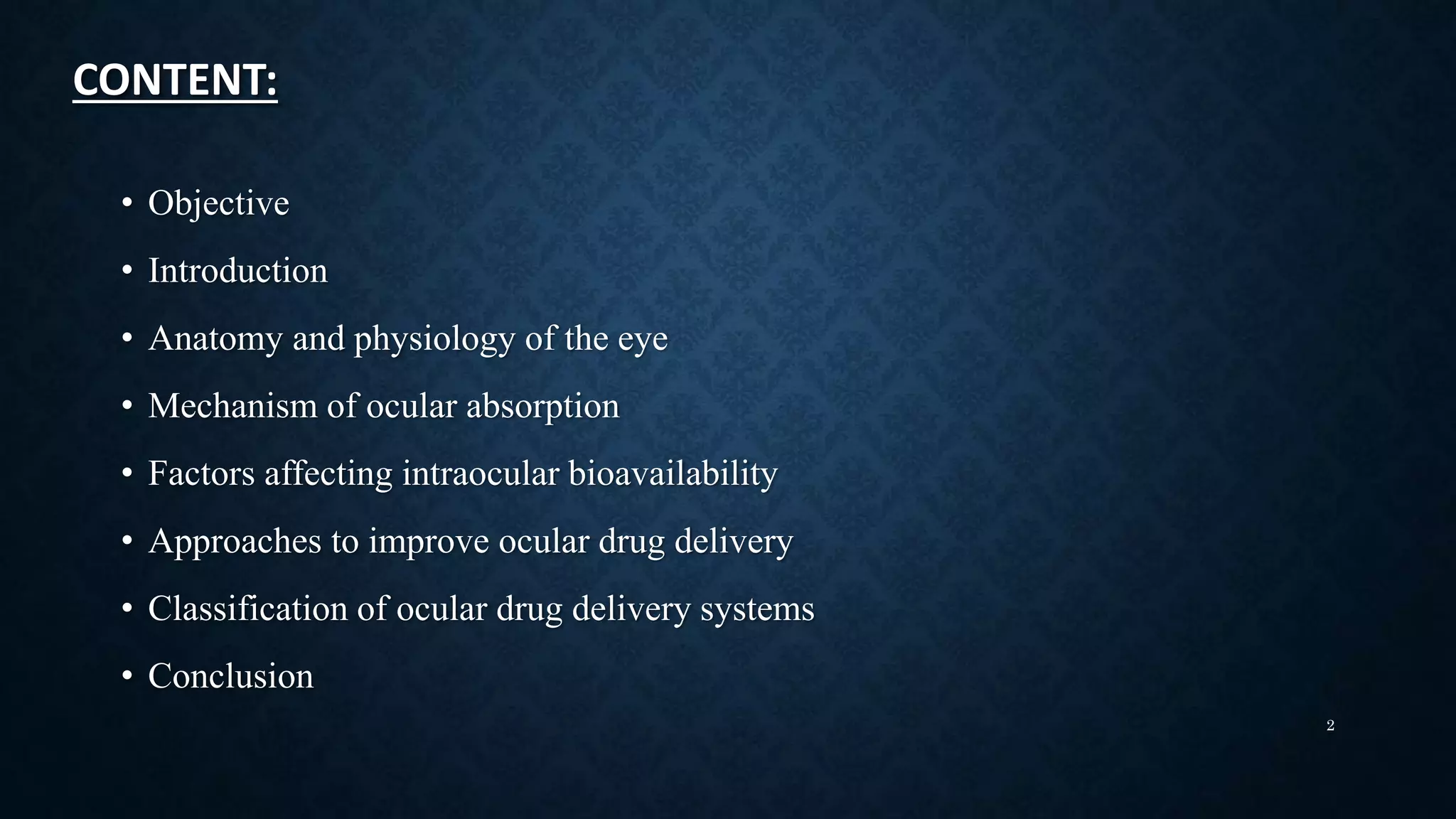 Ocular Drug Delivery System | PPTX