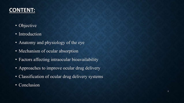 Ocular Drug Delivery System | PPT