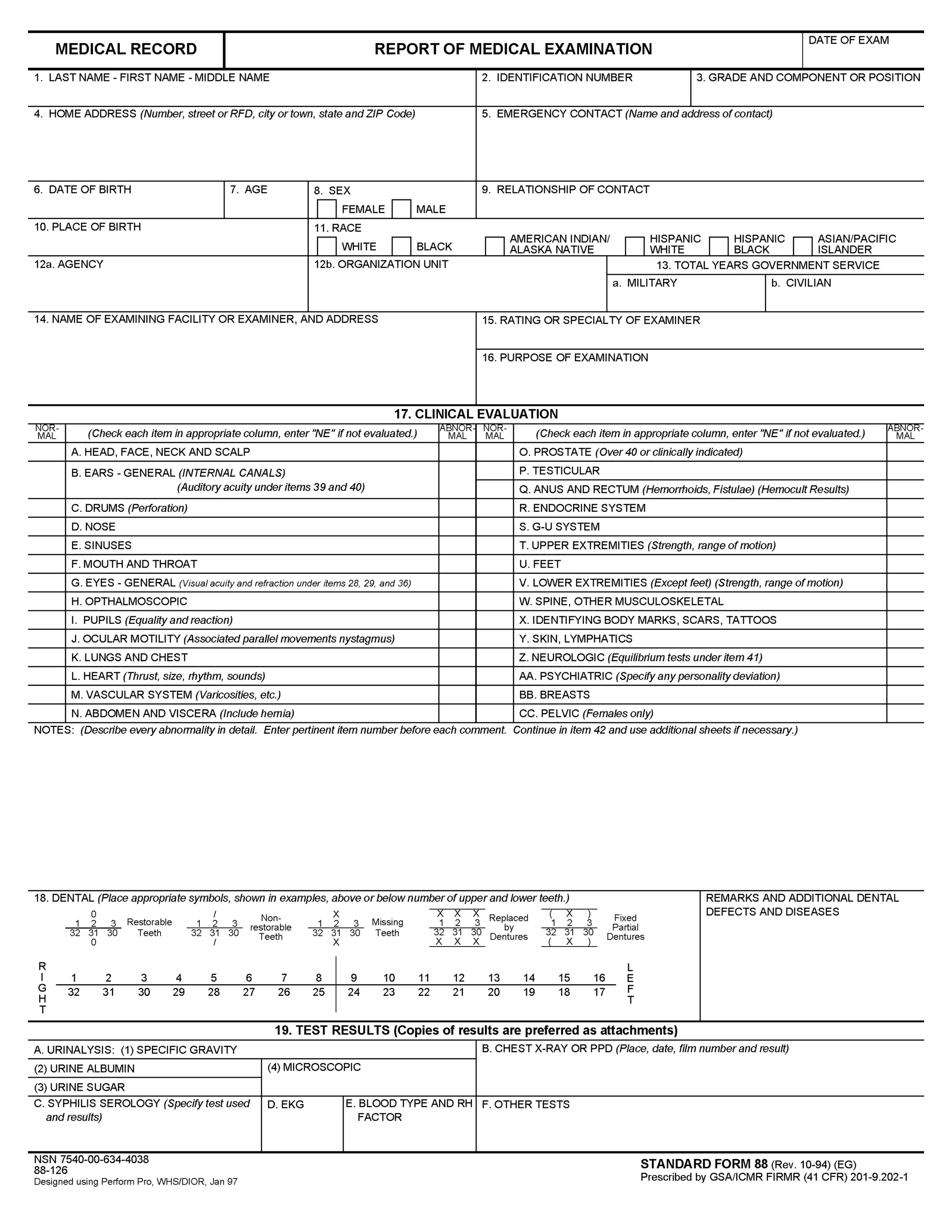 Dd standard form 88 (rev. 10 94) | PDF