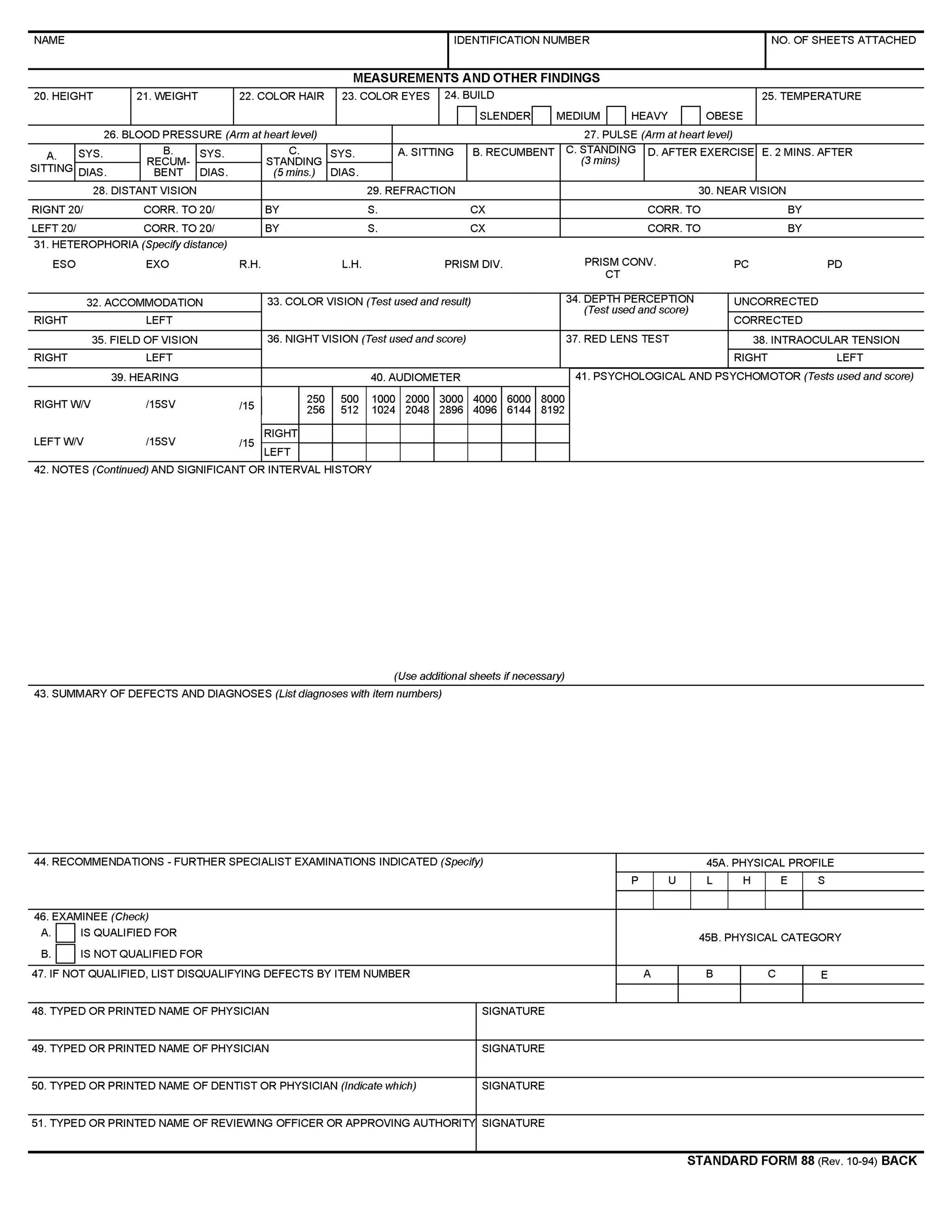 Dd Standard Form 88 Rev 10 94 Pdf