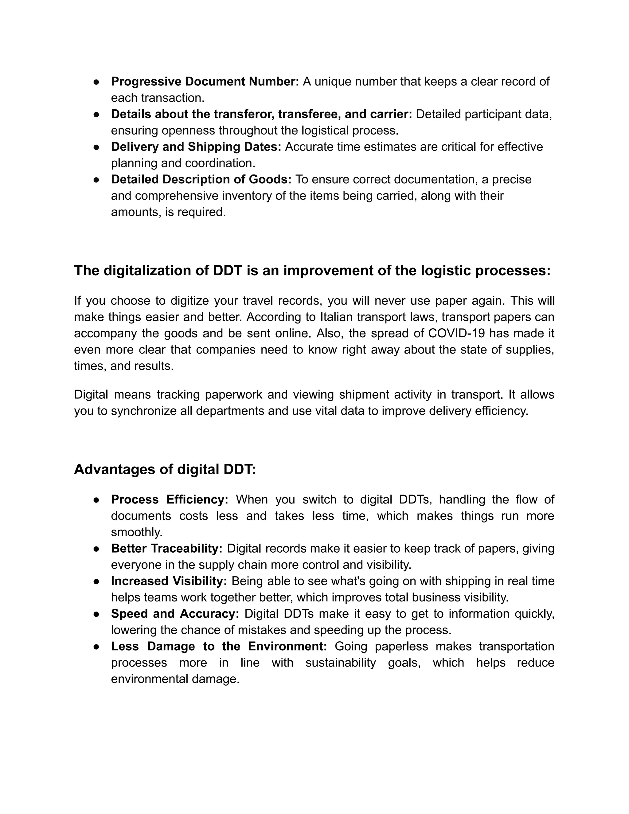 DDT in Shipping in Business to Business platform | PDF