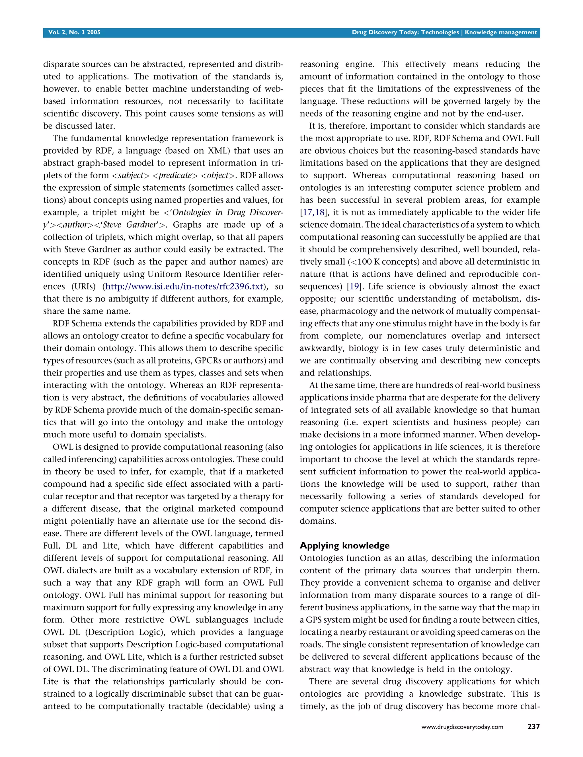 Ddt Ontologies And Drug Discovery | PDF | Databases | Computer Software and Applications