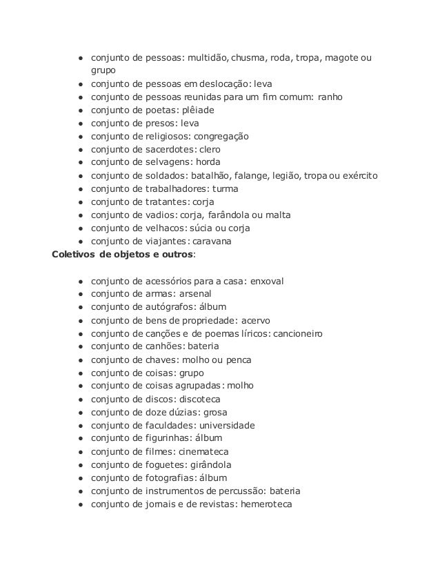 Lista substantivos coletivos