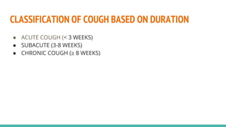 Differential Diagnosis of Cough Family Medicine | PPTX