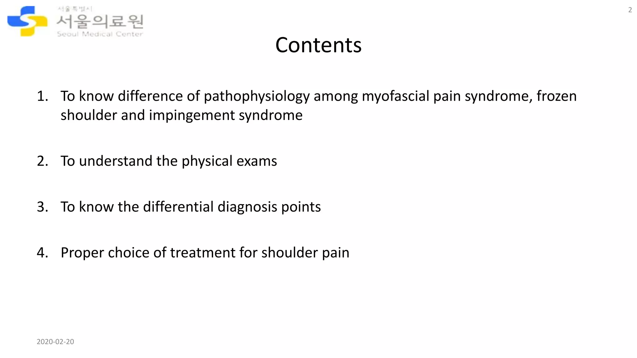 Differential Diagnosis and non-surgical treatment of chronic shoulder ...