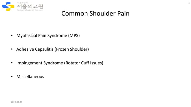Differential Diagnosis and non-surgical treatment of chronic shoulder ...