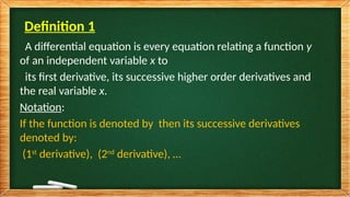 first order differential equations session 1 | PPTX