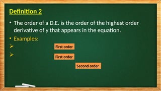 first order differential equations session 1 | PPTX