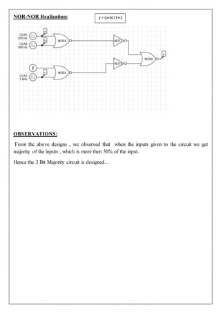DIGITAL ELECTRONICS DESIGN OF 3 BIT MAJORITY CIRCUIT | DOCX