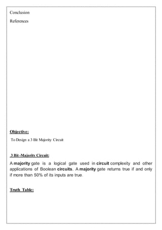 DIGITAL ELECTRONICS DESIGN OF 3 BIT MAJORITY CIRCUIT | DOCX