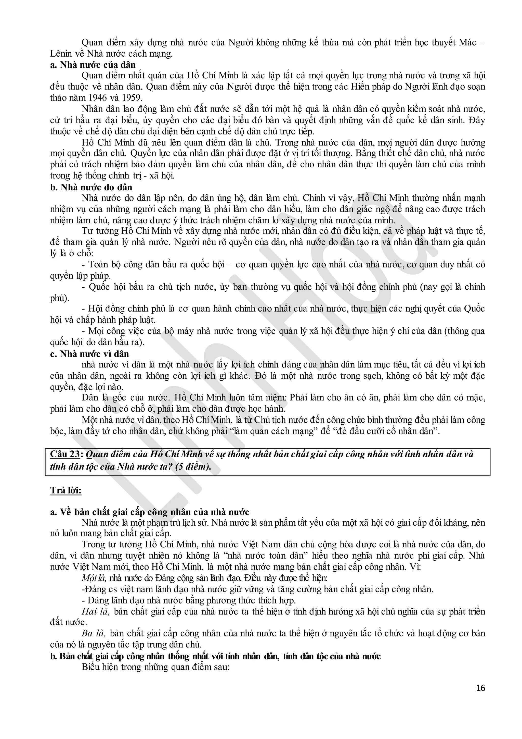 ĐỀ CƯƠNG ÔN TẬP HỌC PHẦN: TƯ TƯỞNG HỒ CHÍ MINH | DOC