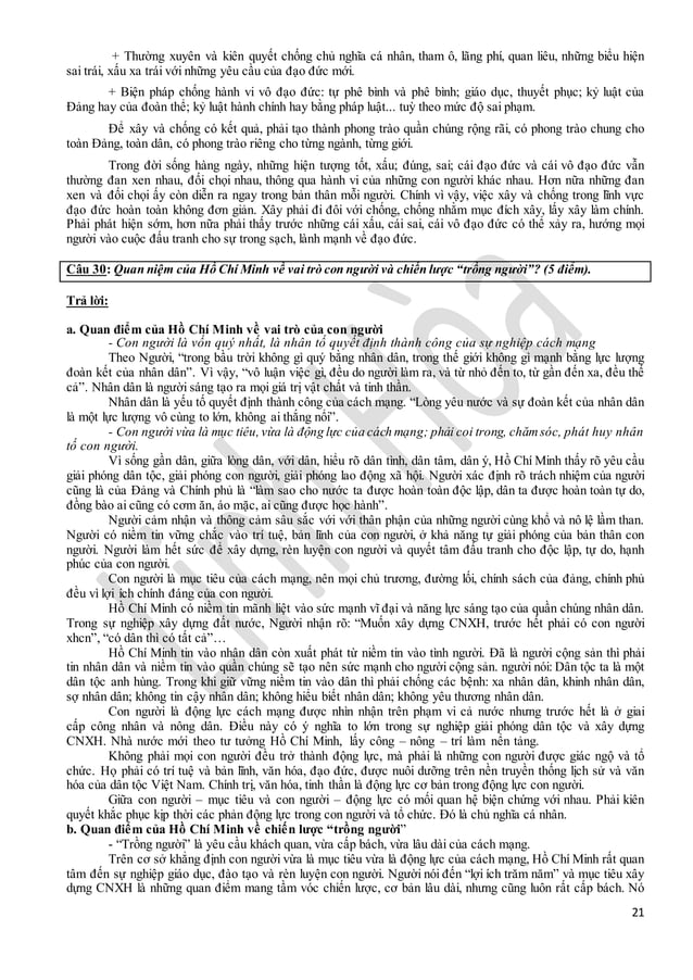 ĐỀ CƯƠNG ÔN TẬP HỌC PHẦN: TƯ TƯỞNG HỒ CHÍ MINH | DOC