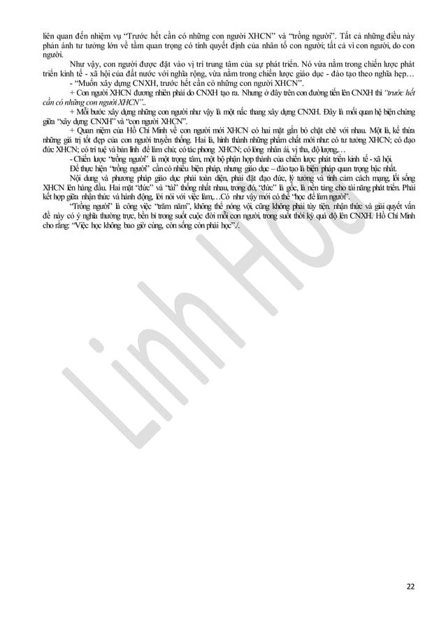 ĐỀ CƯƠNG ÔN TẬP HỌC PHẦN: TƯ TƯỞNG HỒ CHÍ MINH | DOC