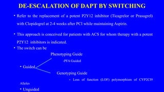 DAPT de-escalation after PCI for Acute MI | PPTX