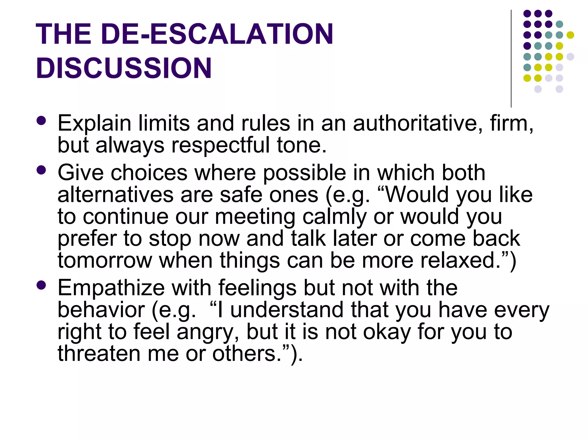 De escalation techniques | PPT