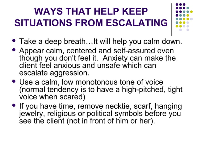 De escalation techniques | PPT