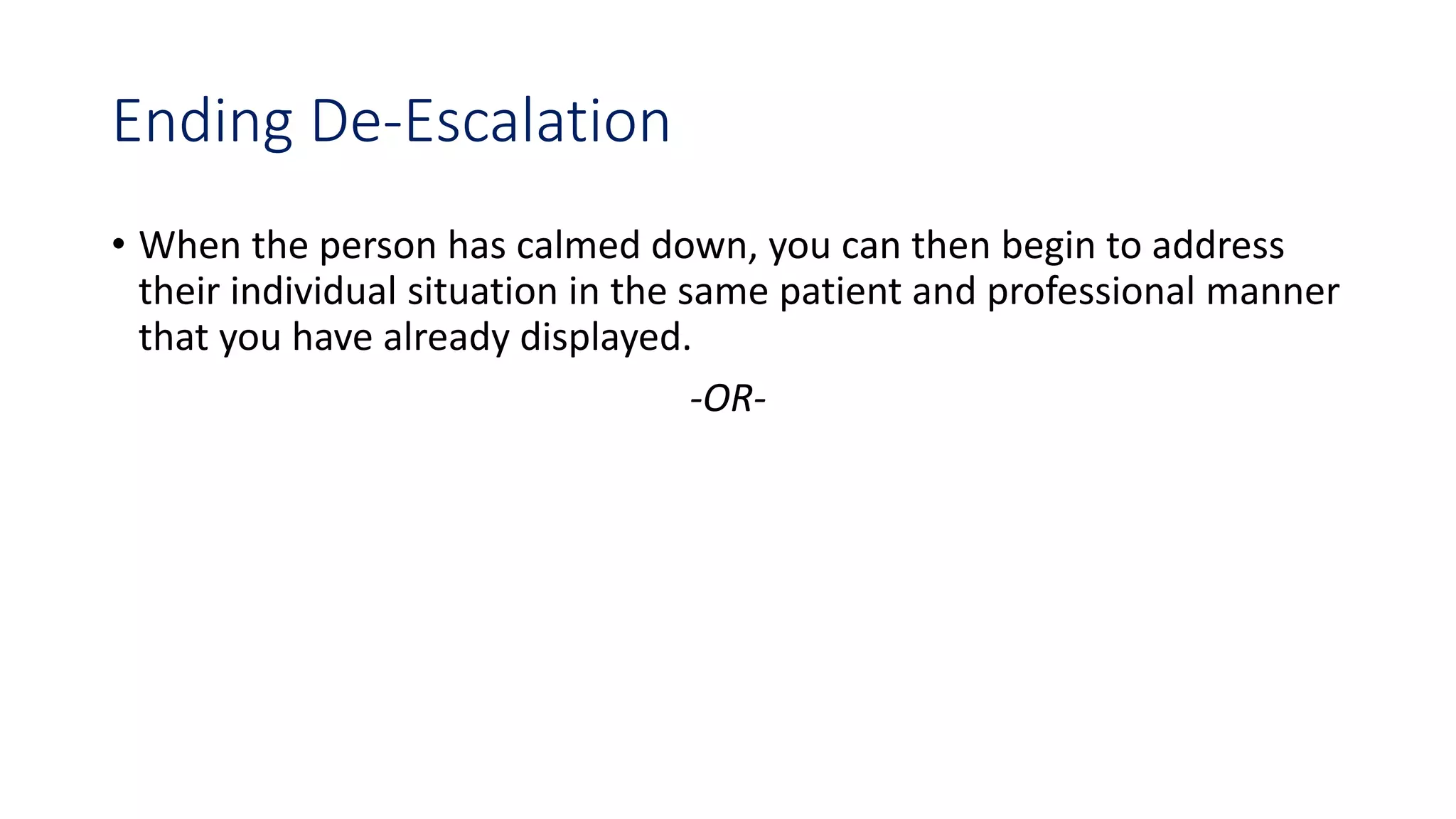 De-Escalation Techniques for Law Enforcement | PPTX