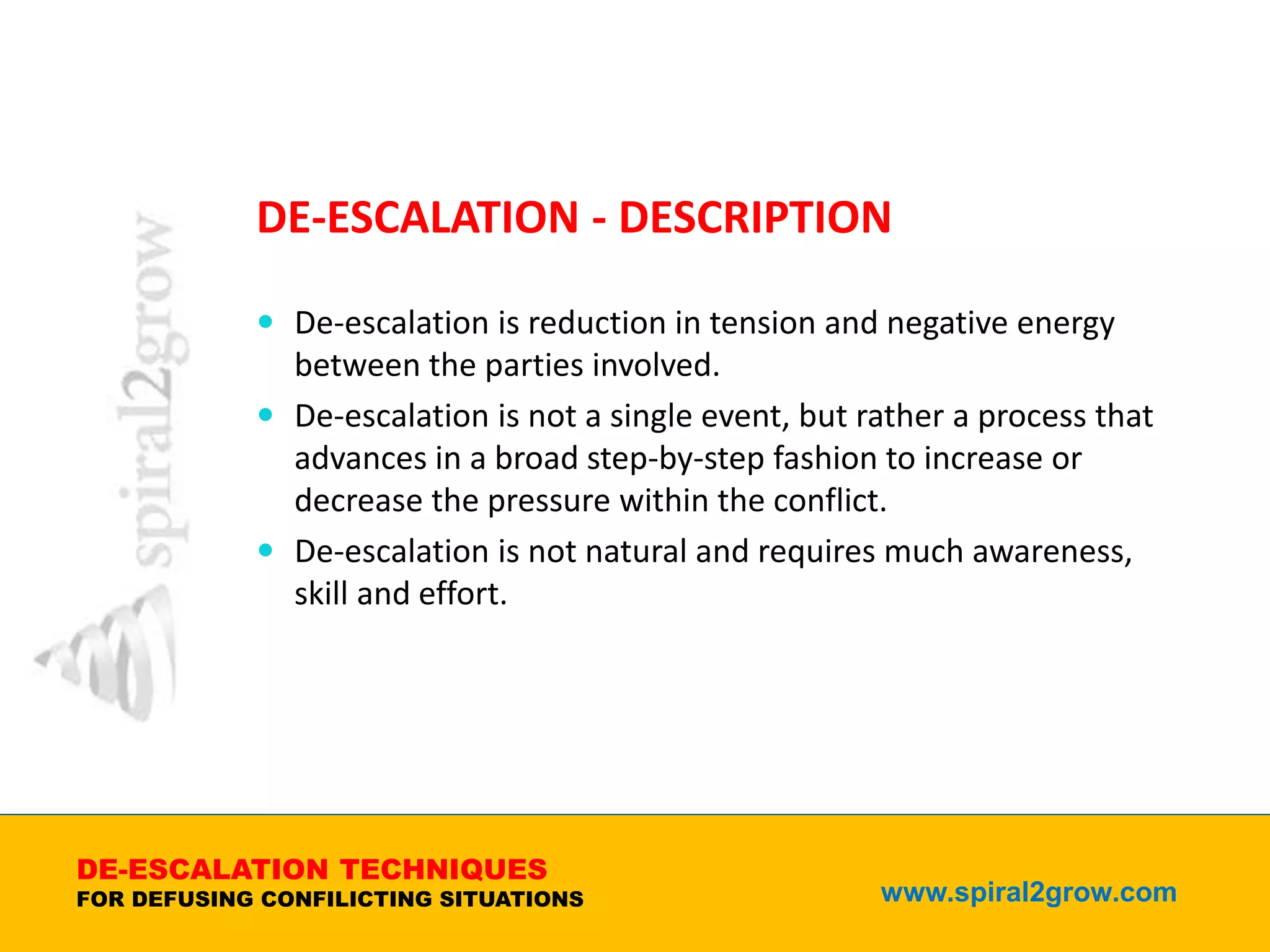 De escalation techniques in relationship | PPTX