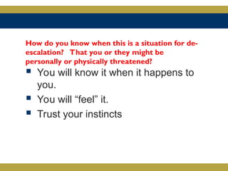 De-escalation Techniques PPT in post conflict | PPT