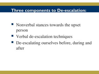 De-escalation Techniques PPT in post conflict | PPT