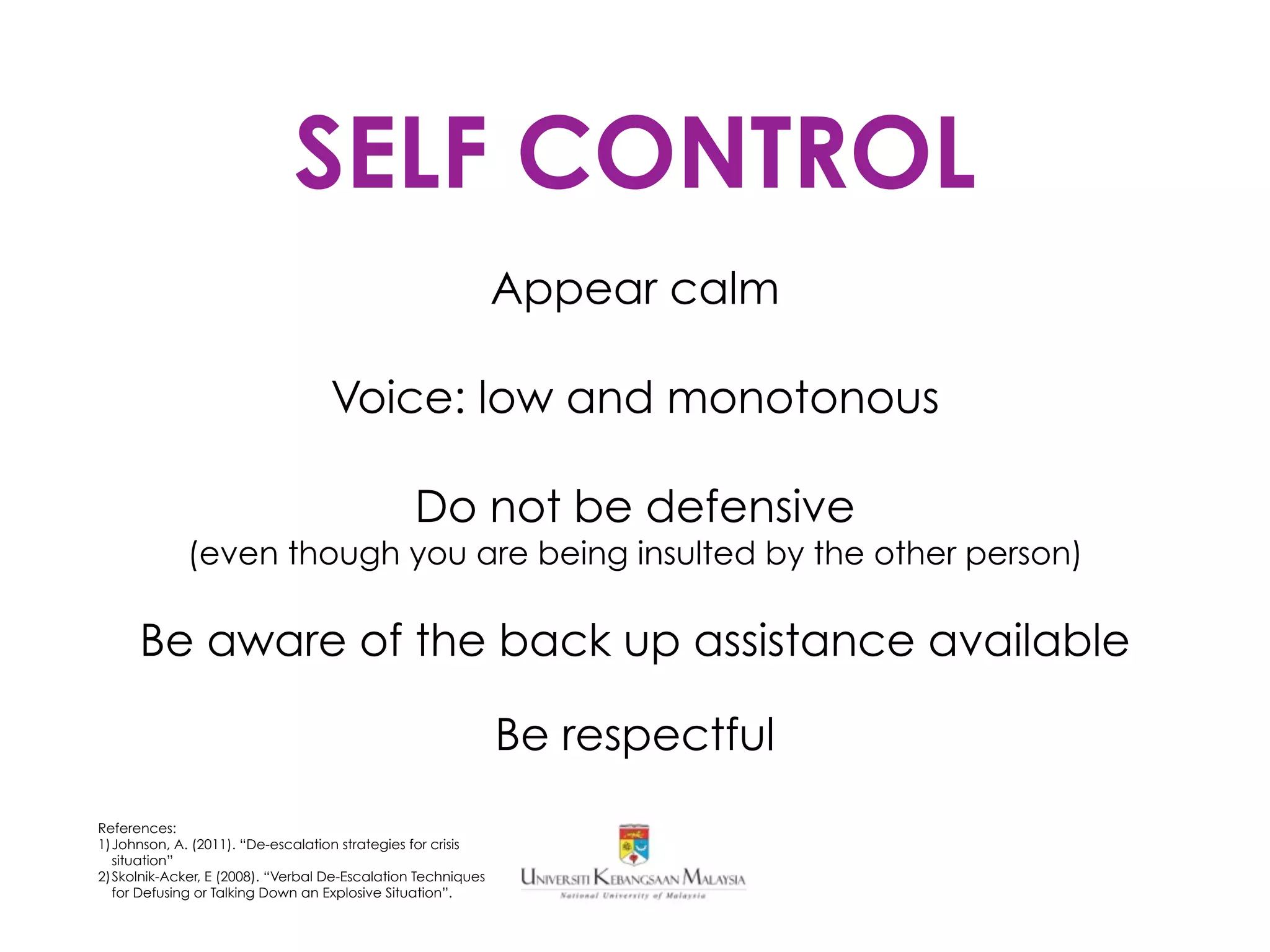 De-escalation technique | PDF