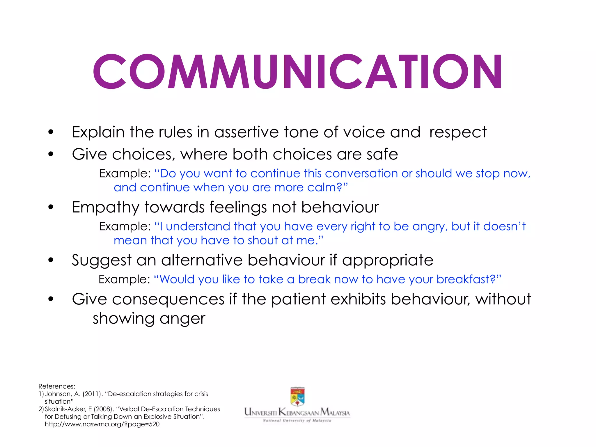 De-escalation technique | PDF