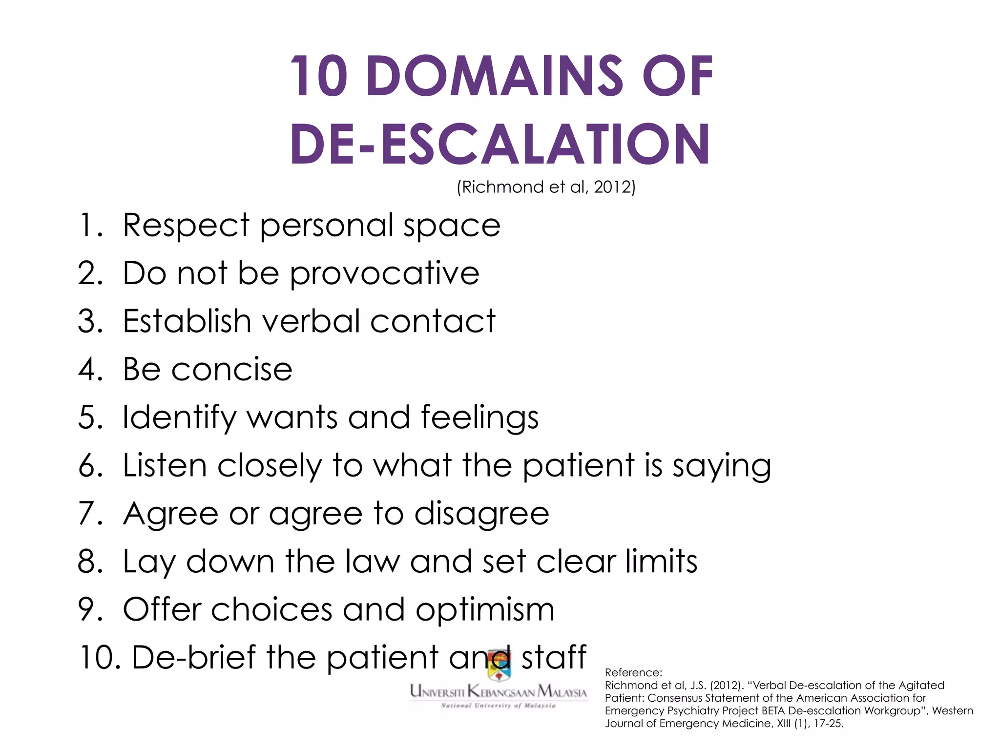 De-escalation technique | PDF