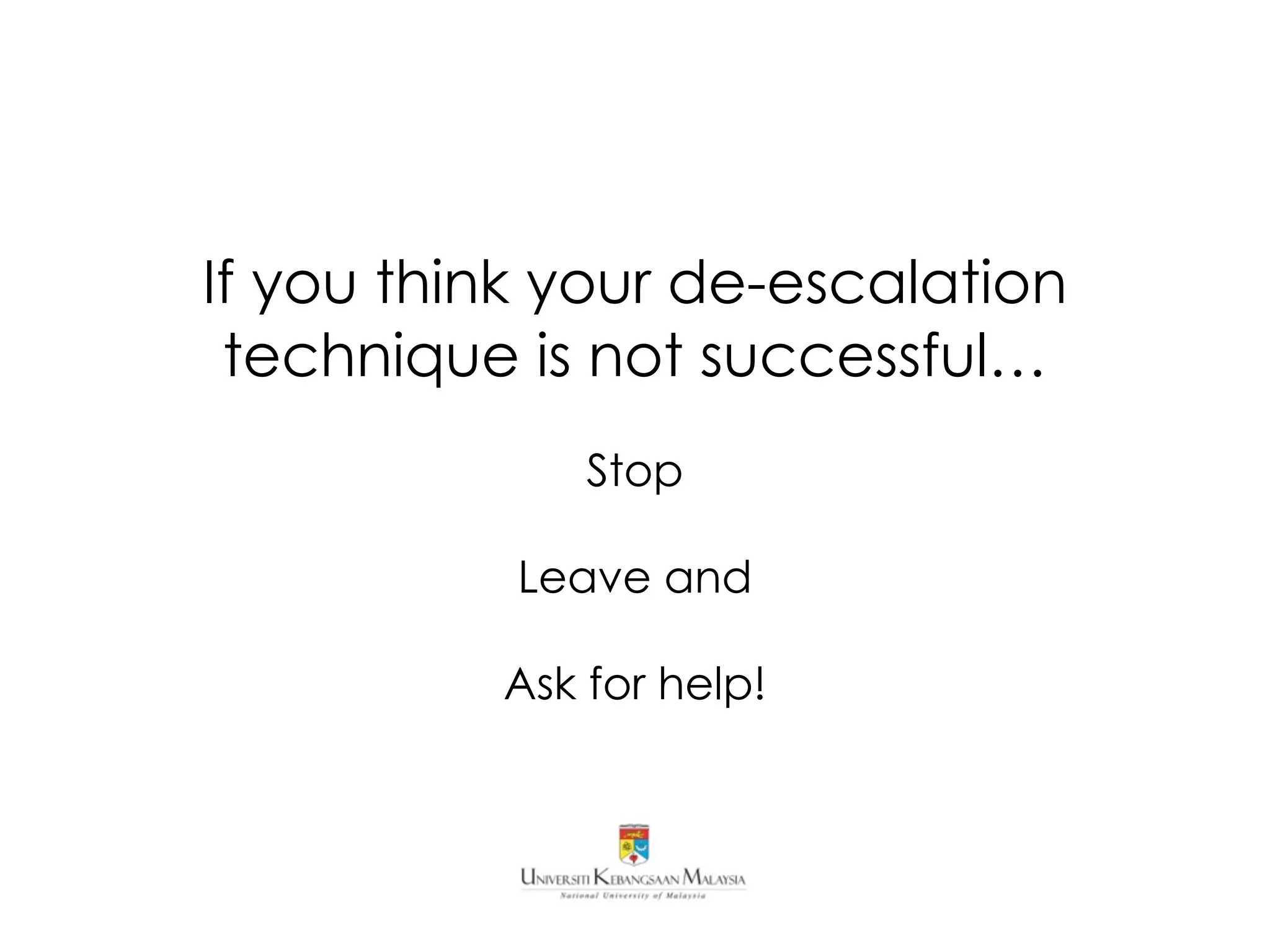 De-escalation technique | PDF