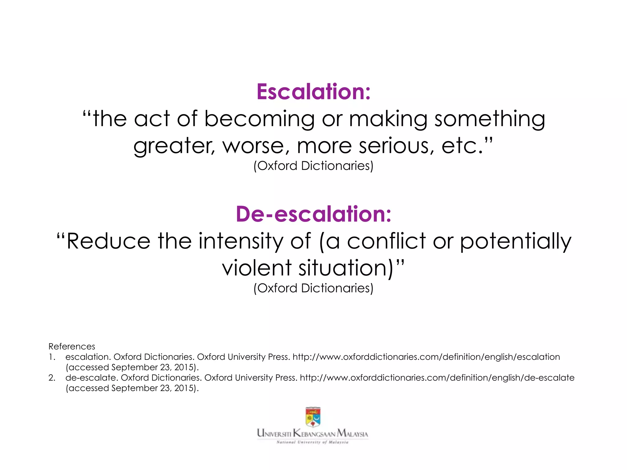 De-escalation technique | PDF