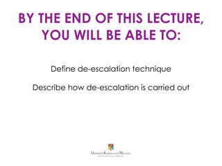 De-escalation technique | PDF
