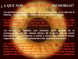 "De la memoria suelta a la memoria emblemática" | PPT
